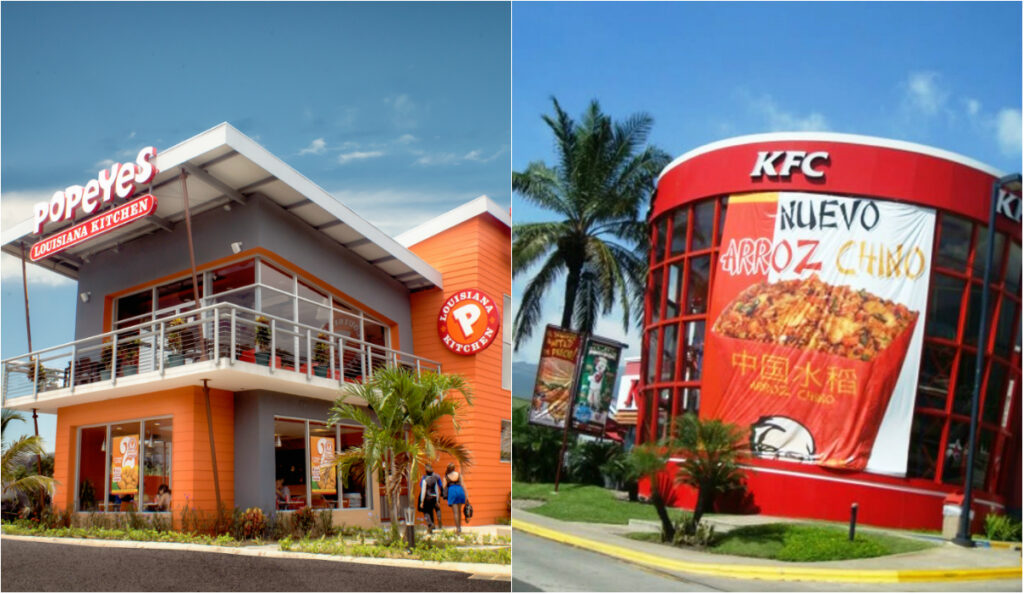 Popeyes y KFC prevén afianzar sus ventas abriendo más locales en Costa Rica